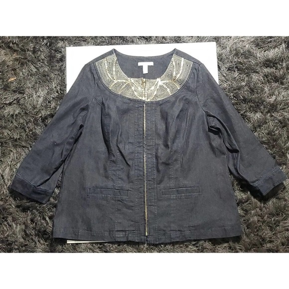 JM Collection | Jackets & Coats | Jm Woman Collection Stretch 6w Blue ...